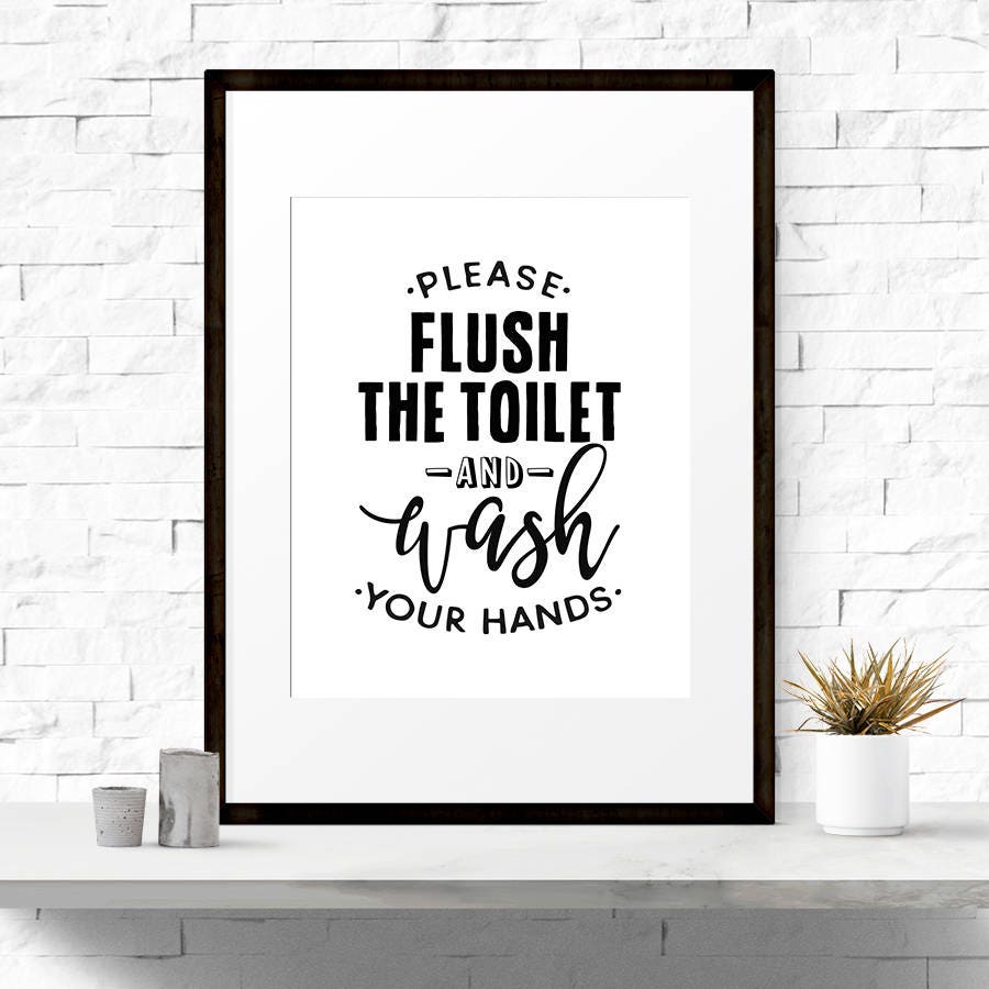 Flush the Toilet Sign Kids Bathroom Rules Print Downloadable - Etsy ...