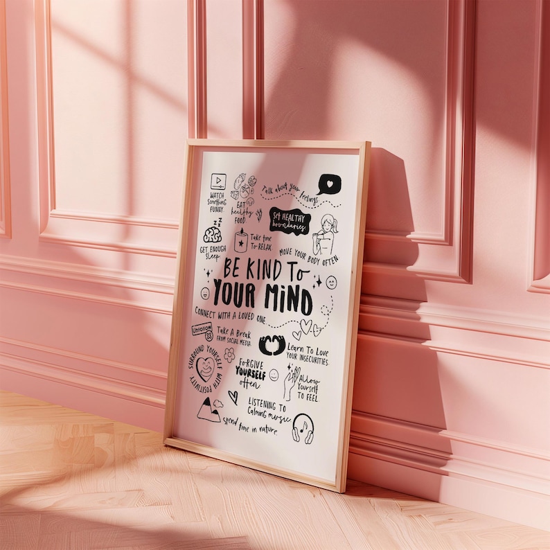 Mental Health Poster, Be Kind to Your Mind, School Counselor Decor ...