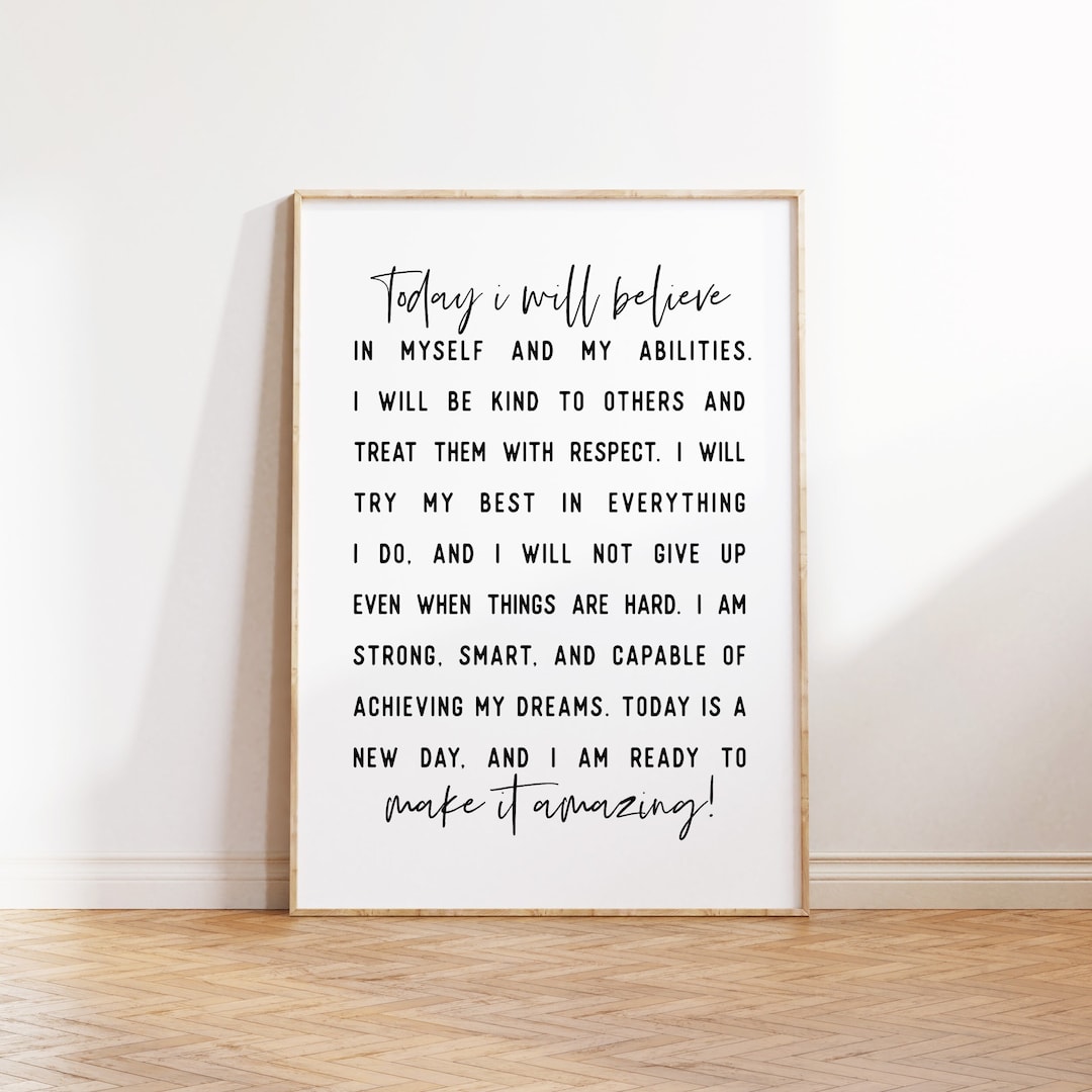 Daily Affirmations Wall Art, Printable Positive Affirmation Prints ...
