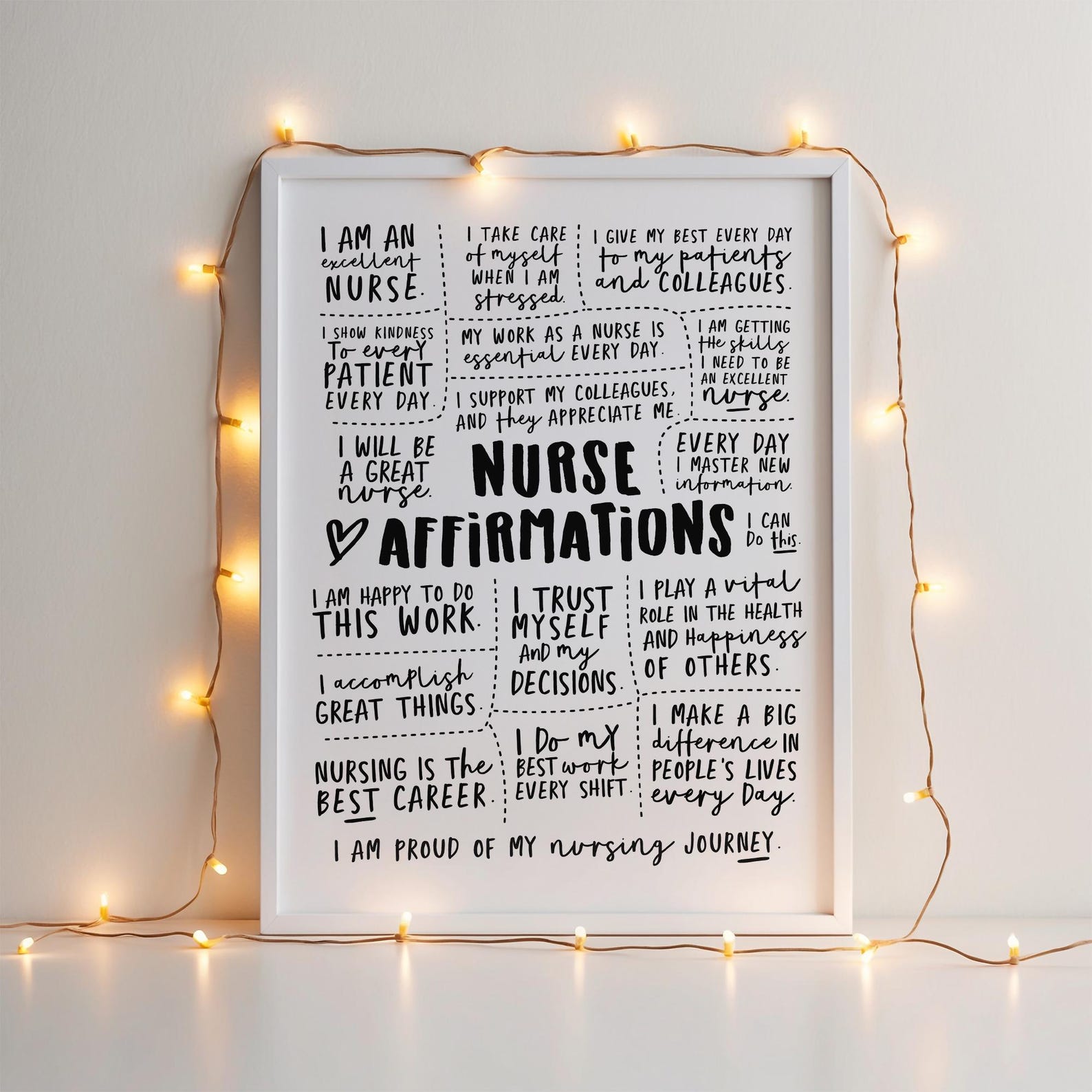 Nurse Daily Affirmations Printable Wall Art Affirmation Poster Nursing ...