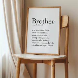 Brothers Definition Sign Boys Room Decor, Printable Wall Art for Boys ...