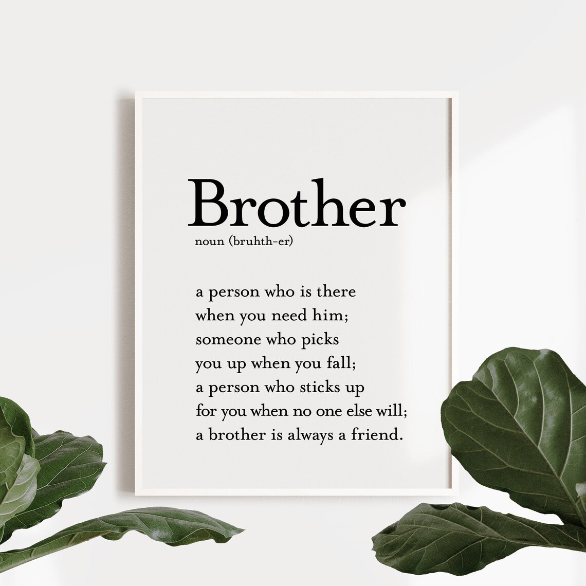 Brother sign Brother definition sign Definition wall art | Etsy
