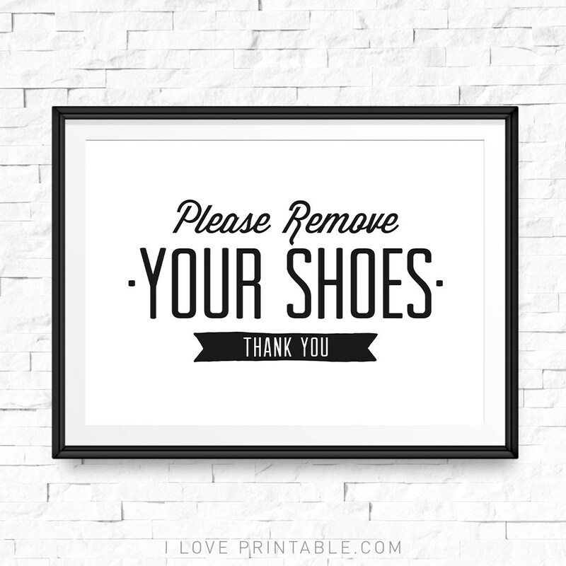 Remove Shoes Sign - Etsy