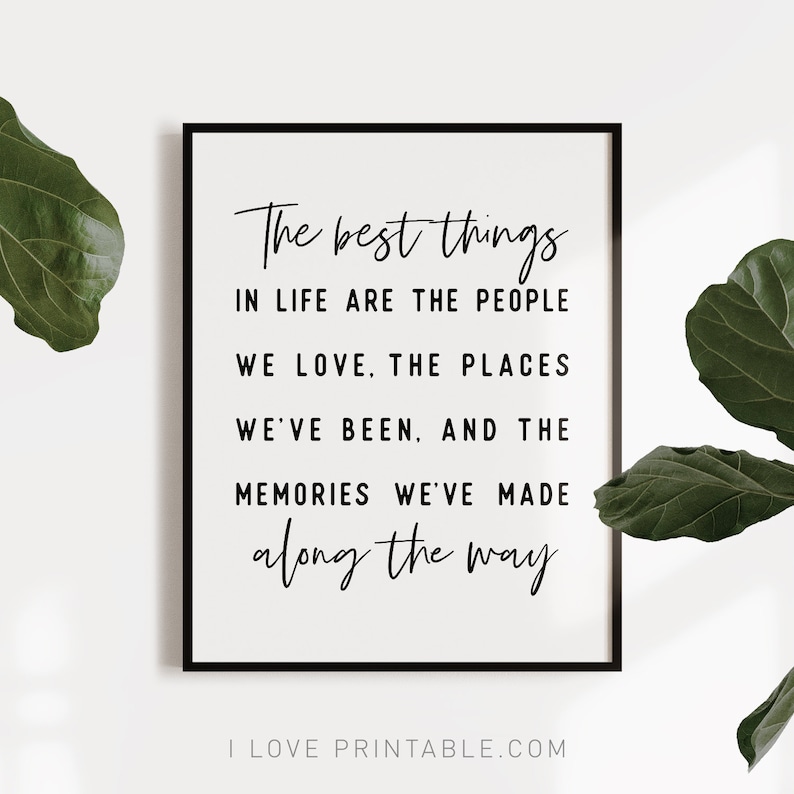 The Best Things in Life Printable Wall Art Inspirational | Etsy UK