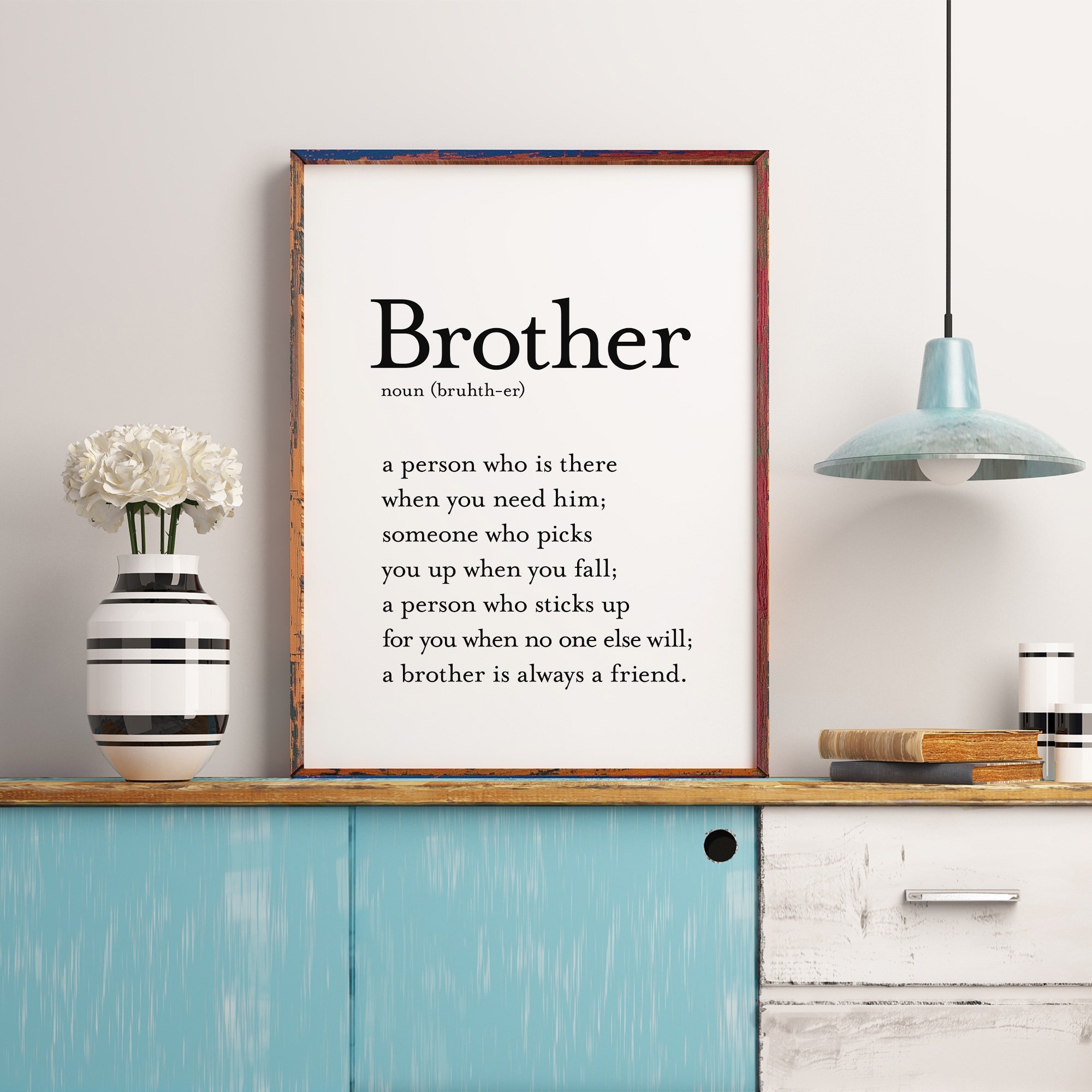 Brother sign Brother definition sign Definition wall art | Etsy