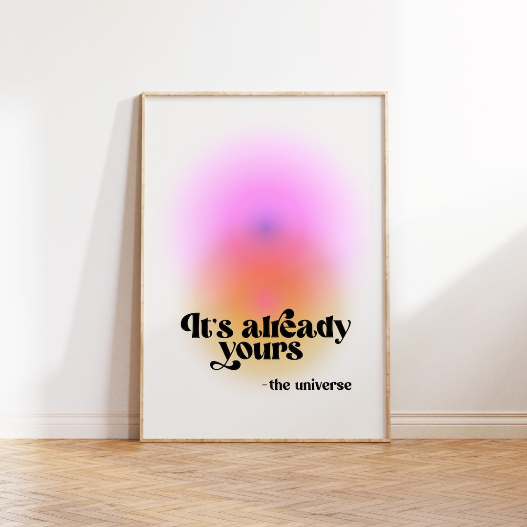 Manifestation Wall Decor, Its Already Yours, Printable Wall Art, Retro ...