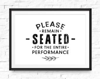 Please remain seated | Etsy