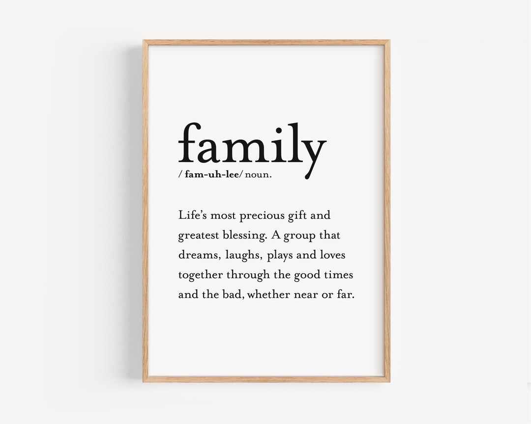 Family Definition Wall Art, Instant Download, Family Quotes Decor ...