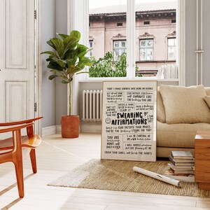 Swear Affirmations Printable, Positive Affirmation Wall Art, Swearing ...