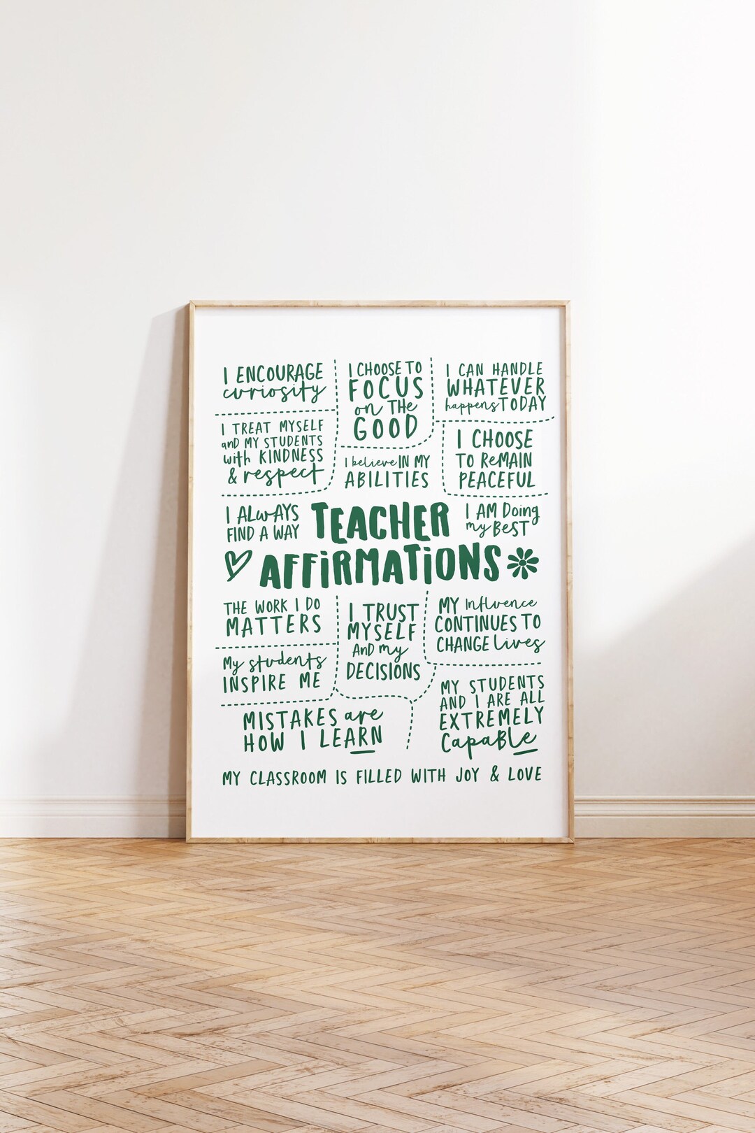 Teacher Affirmation Poster Printable Wall Art Daily Positive ...