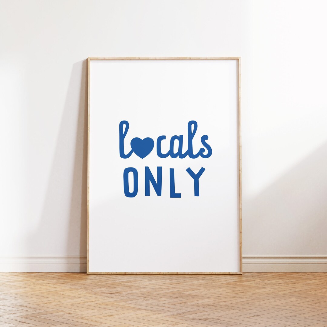 Locals Only Print Coastal Wall Art Printable Minimalist Beach Art Cute ...