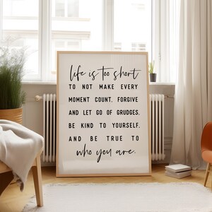 Motivational Quote Wall Art, Life Quote Poster, Modern Typography Wall ...