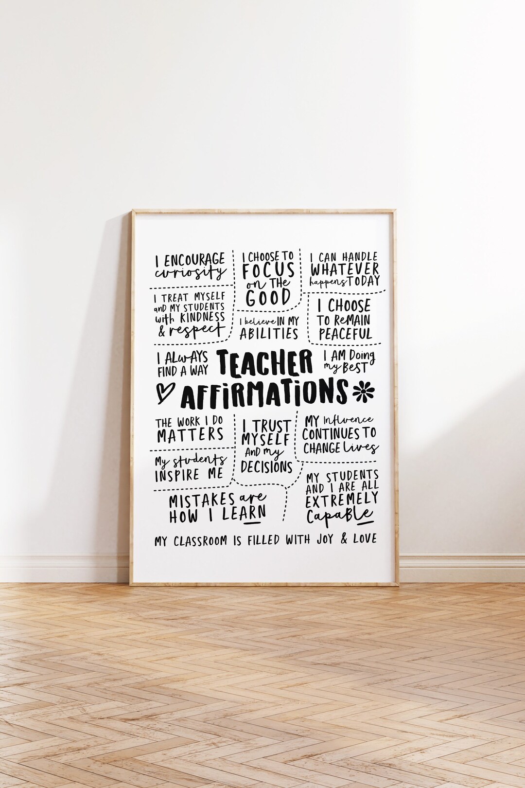 Teacher Daily Affirmations Printable Wall Art Affirmation Poster ...