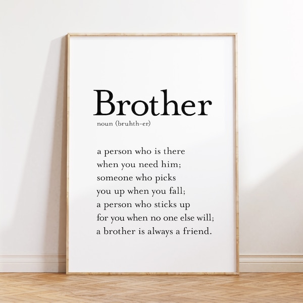 Brother Definition - Etsy