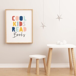 Cool Kids Read Books, Read Corner Printable Art, Classroom Posters ...