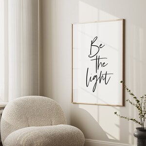 Motivational Quotes Wall Art, Be the Light Printable Wall Art ...