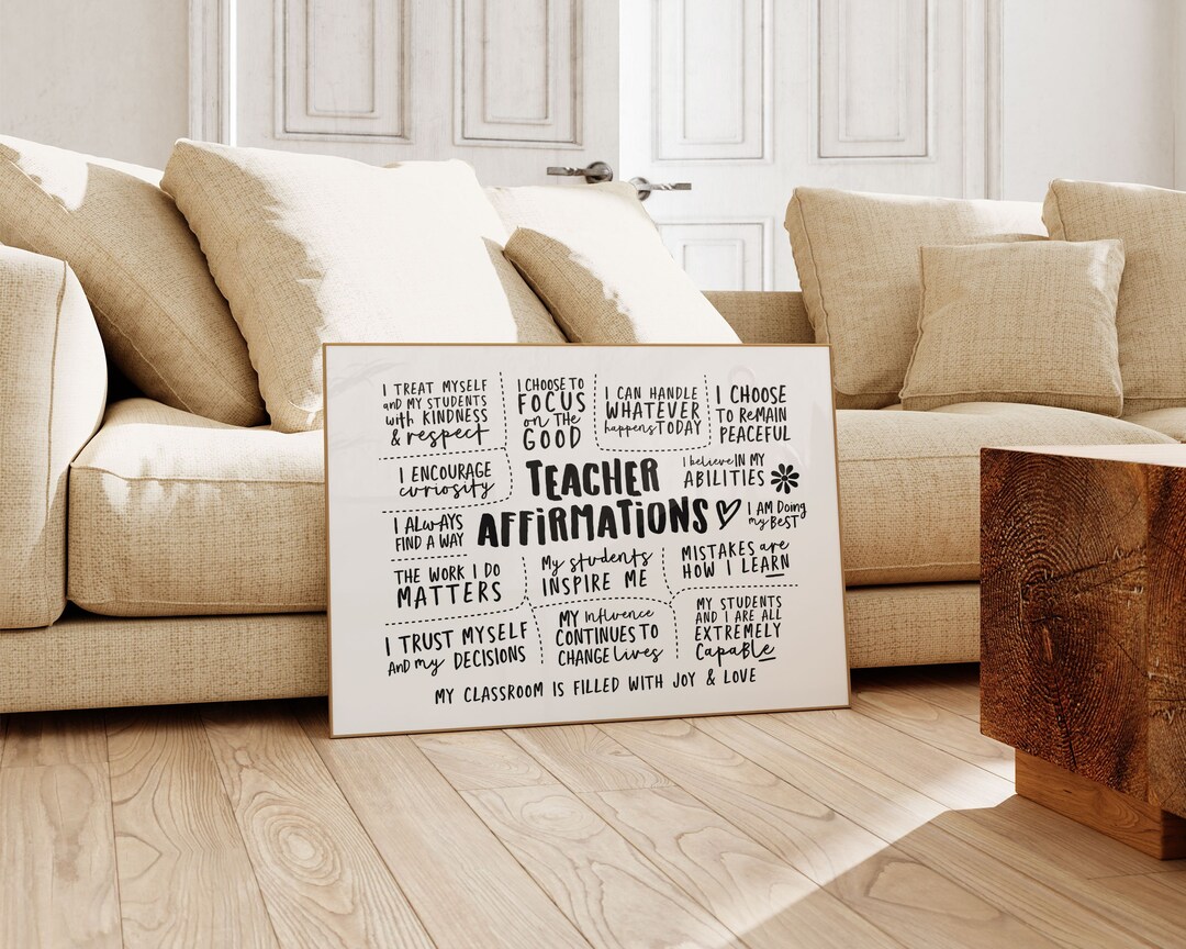 Teacher Affirmations Poster, Motivational Poster for Teacher, Daily ...