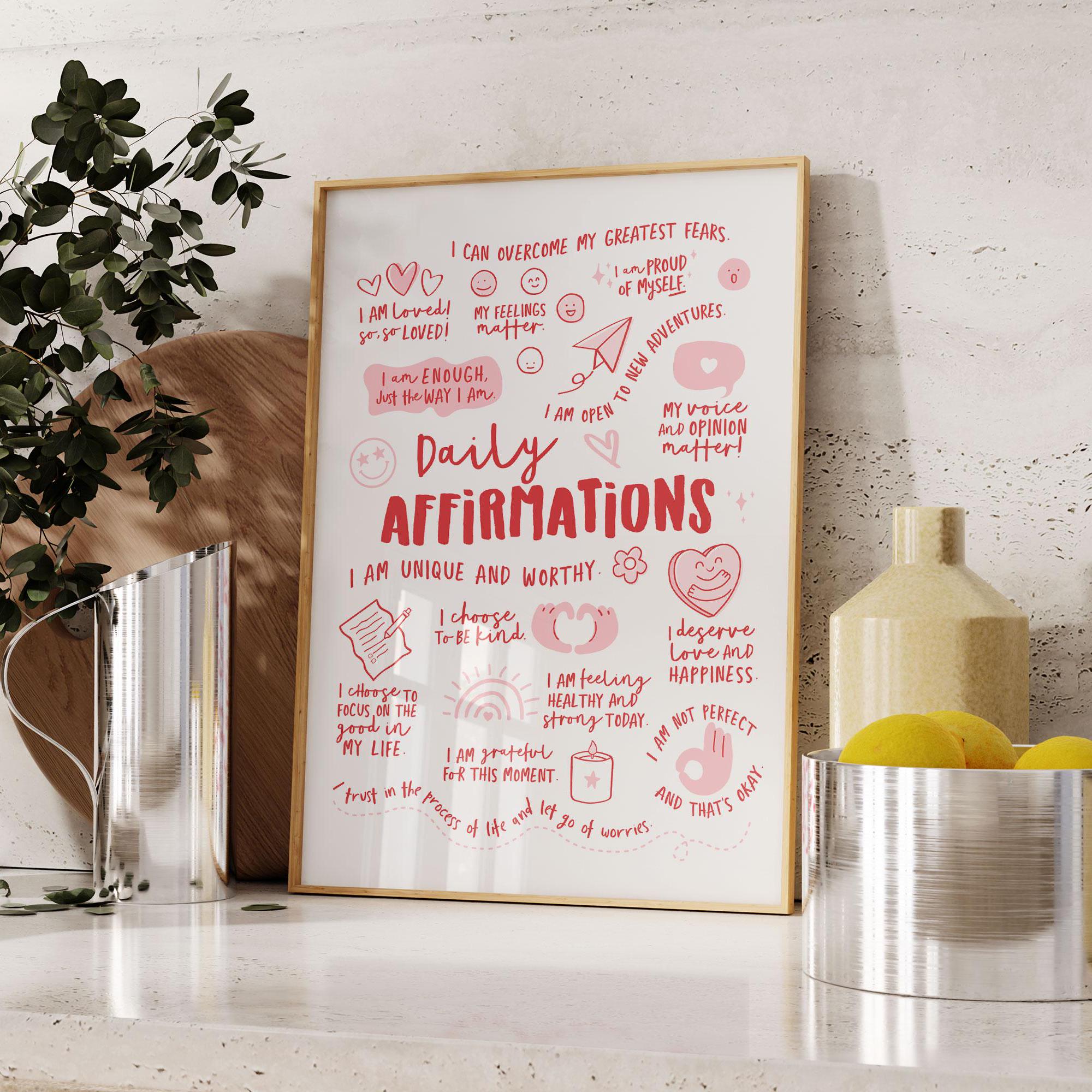 Daily Affirmations Poster, Therapy Office Decor (digital Download ...