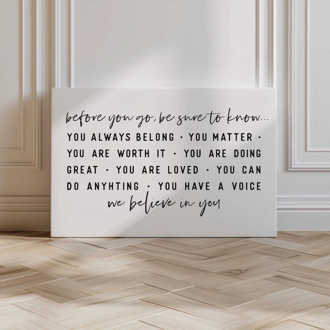 Before You Go Poster, Positive Affirmation Wall Art for Kids, Printable ...
