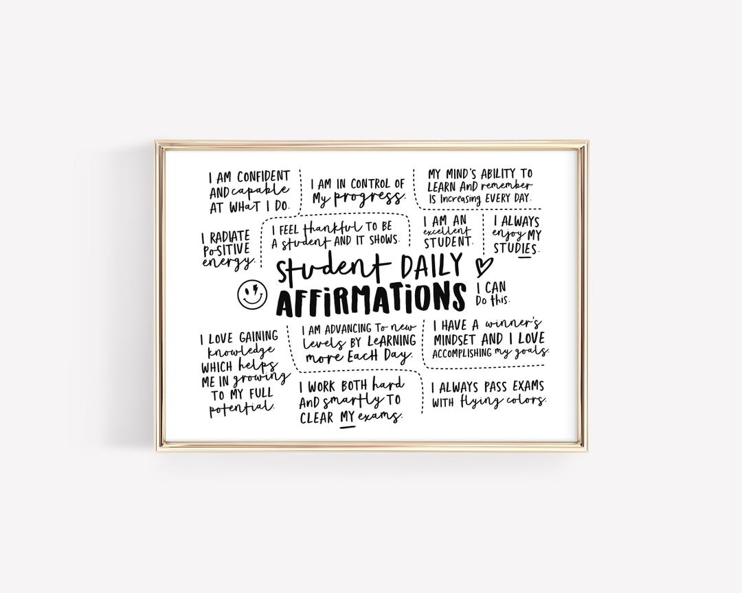 Daily Affirmations Poster, Classroom Posters, Positive School Wall Art ...