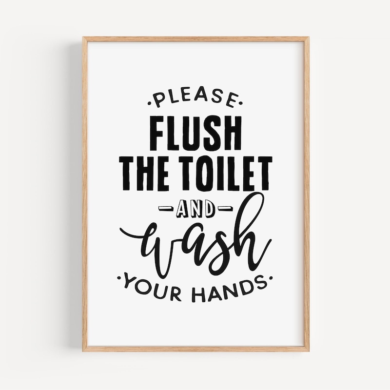Flush the Toilet Sign - Etsy