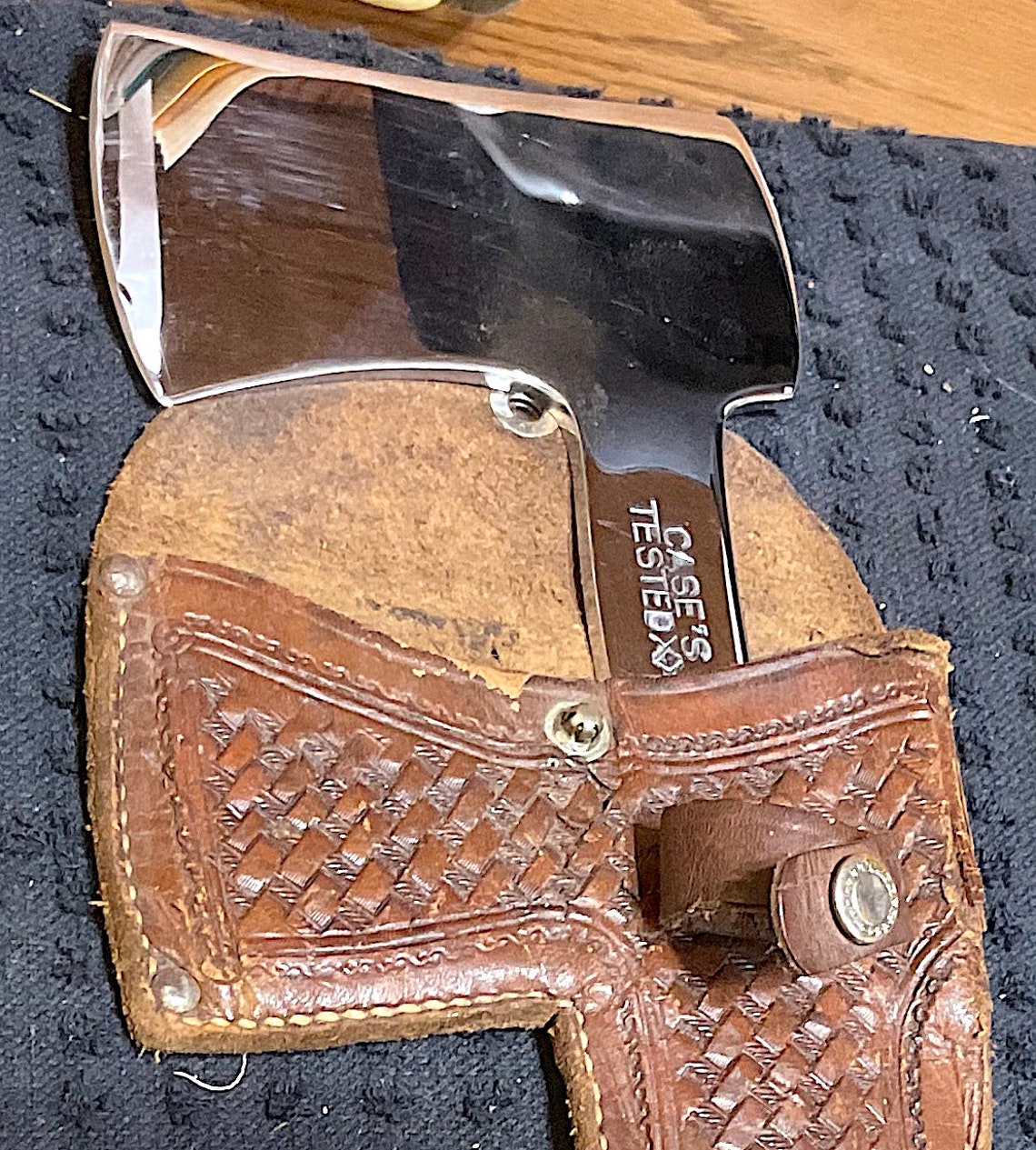 Case=hatchet , Knife & Fish Scale , With Carrying Sheath, Basket Weave ...