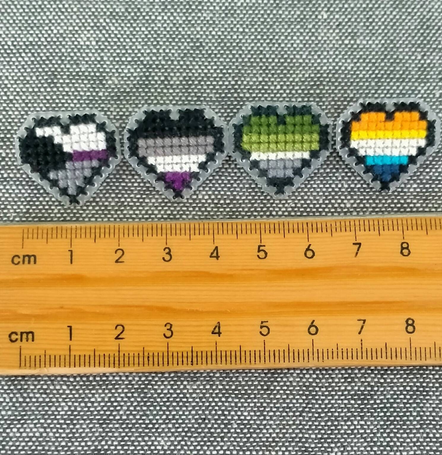 Aroace Aromantic Asexual Pride Heart Cross Stitch Pins - Etsy
