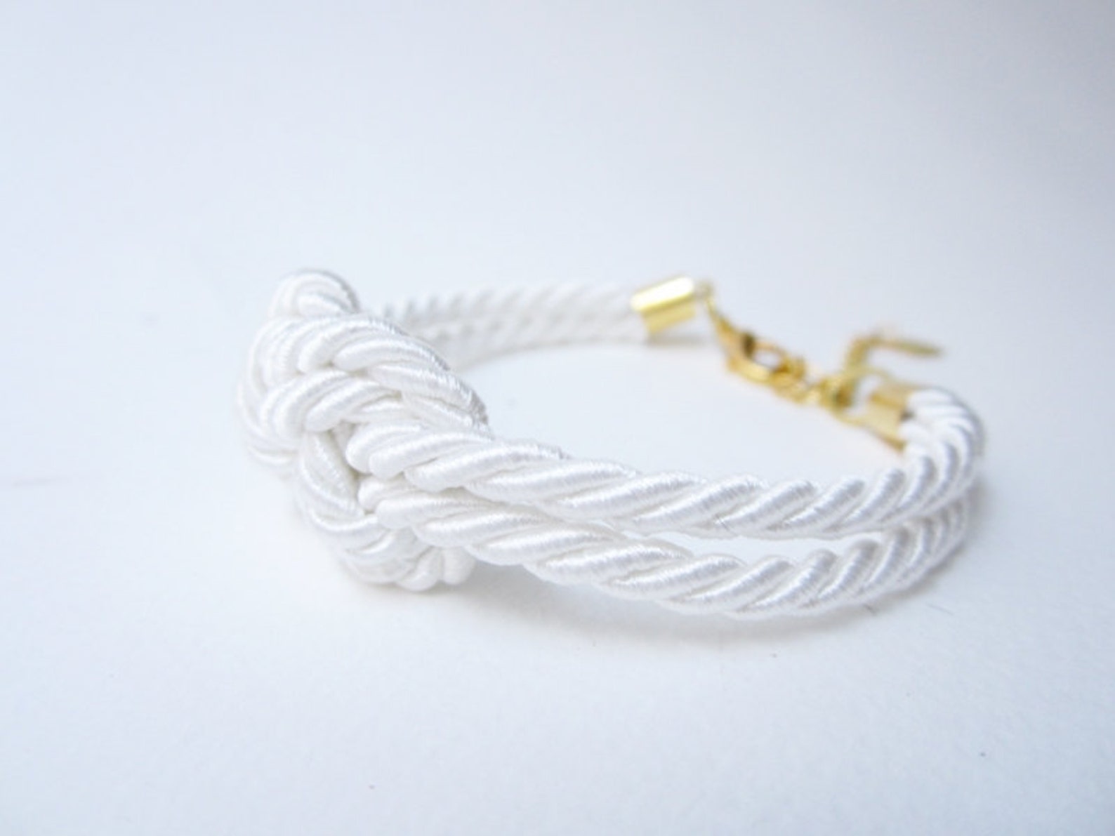 Nautical Bracelet, Infinity Bracelet, White Tie the Knot Bracelet,rope ...