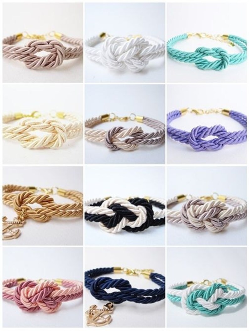 Nautical Bracelet, Infinity Bracelet, White Tie the Knot Bracelet,rope ...