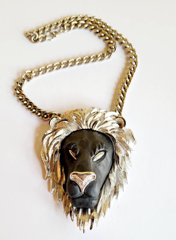 Vintage Luca Razza Lion Head Chain Belt - Gem