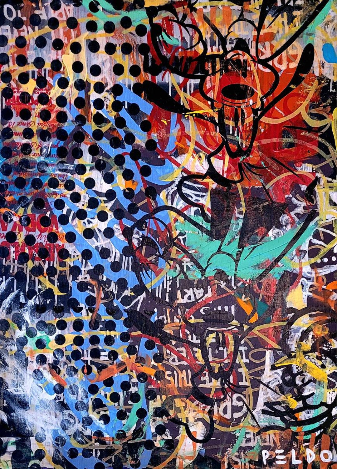 1990s Chris Peldo Original Acrylic Painting and Silkscreen for Absolute ...