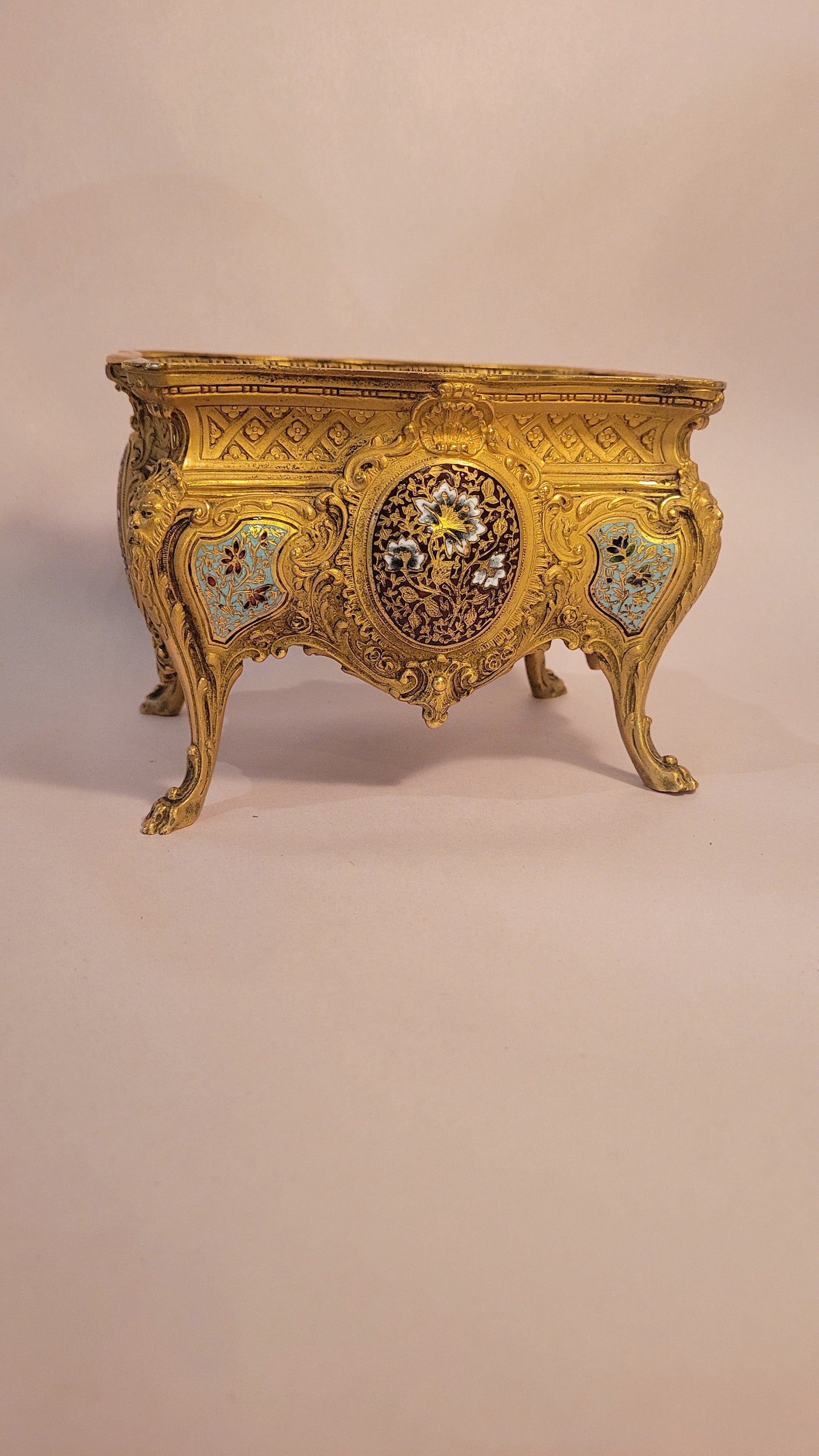 Antique French Ormolu Bronze Champleve Jardiniere, Victorian Planter - Etsy