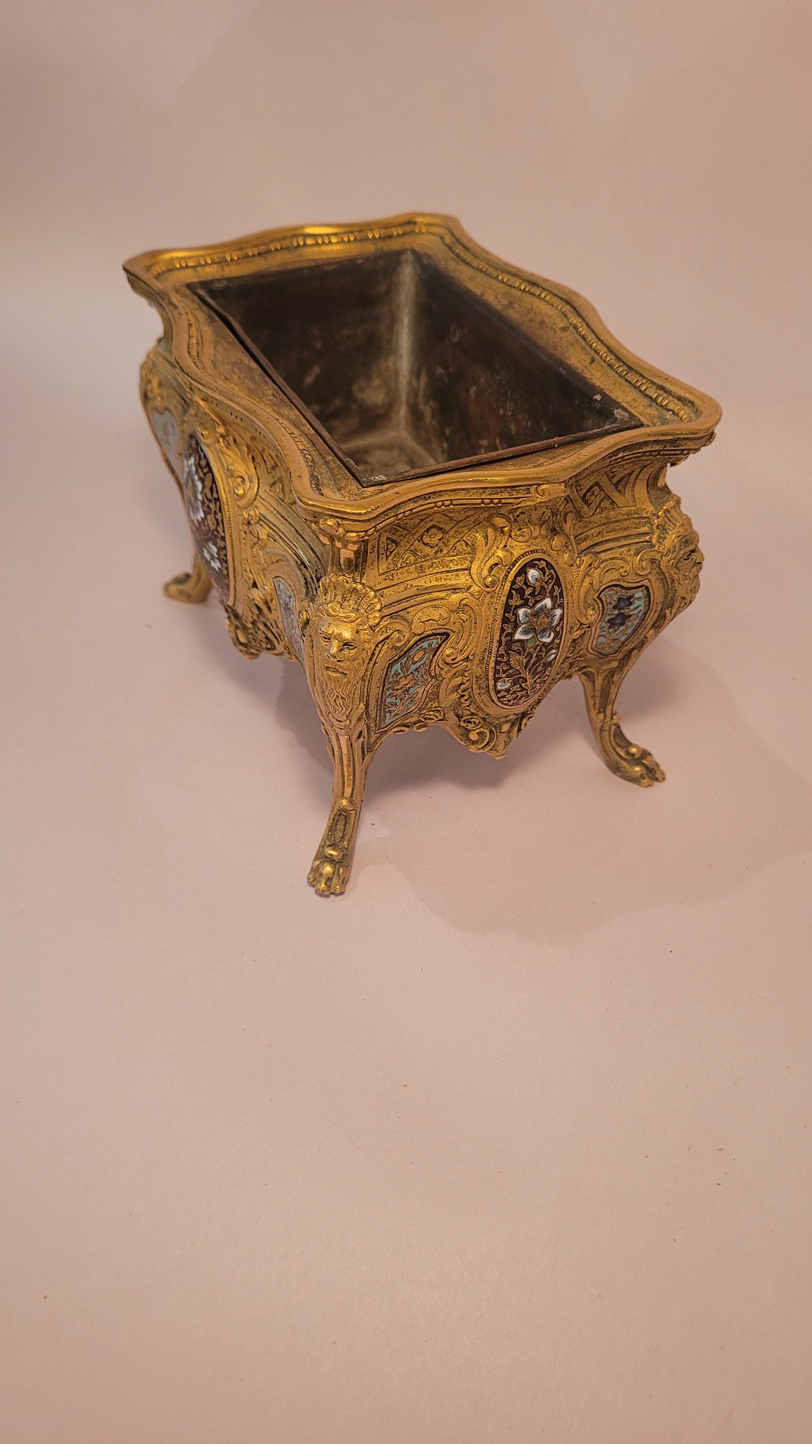 Antique French Ormolu Bronze Champleve Jardiniere, Victorian Planter - Etsy