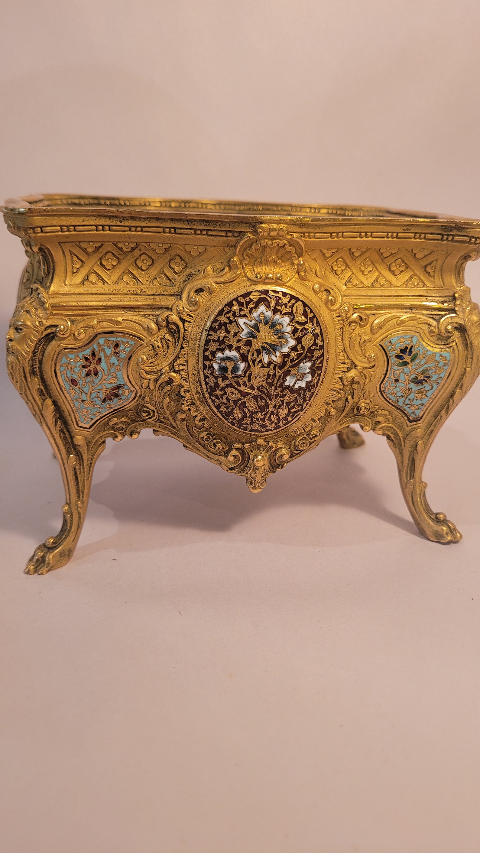 Antique French Ormolu Bronze Champleve Jardiniere, Victorian Planter - Etsy