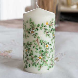 Hand-painted Candles – Floral Patterns - Etsy