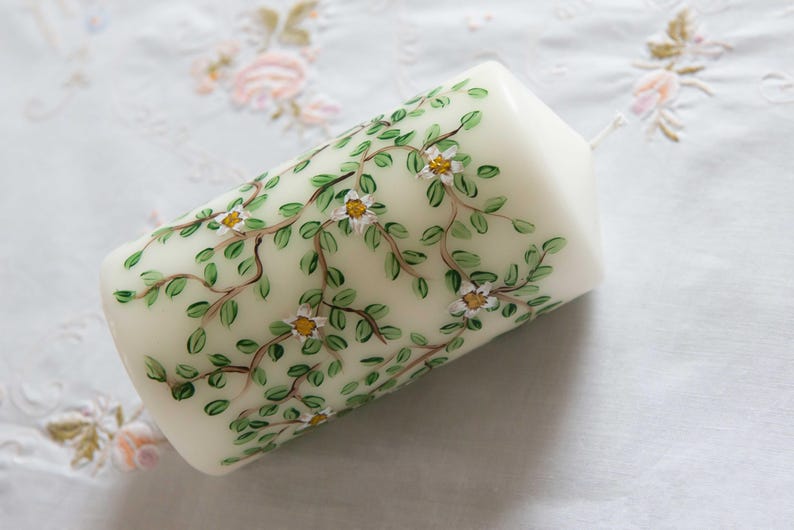 Hand-painted Candles – Floral Patterns - Etsy