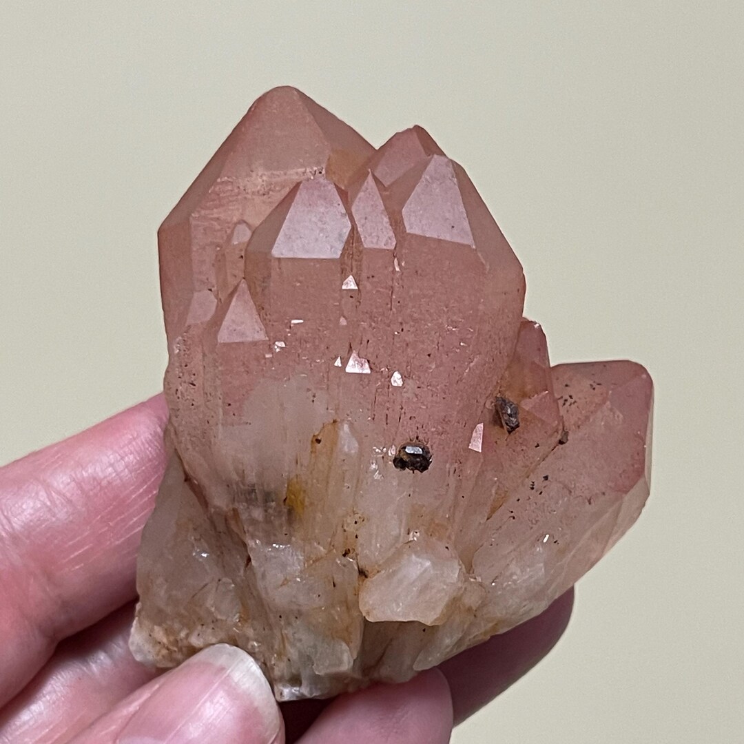 Hematite Quartz Elestial Quartz Point Pink Quartz Crystal Cluster ...