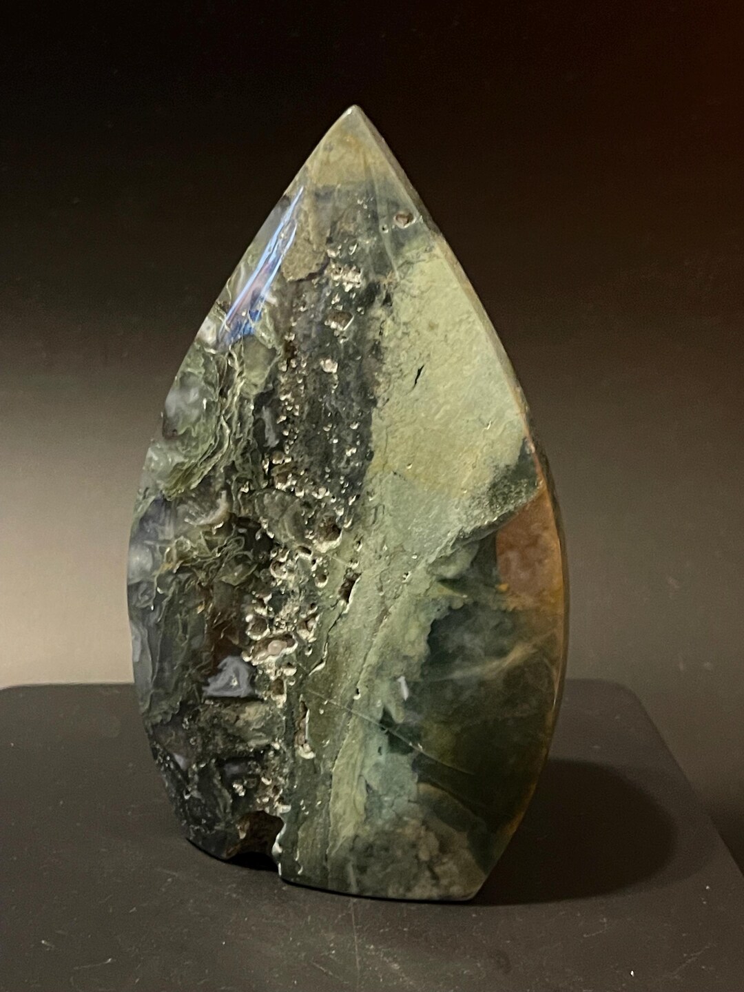Marine Jasper and Moss Agate Freeform Marine Jasper Teardrop Crystal ...