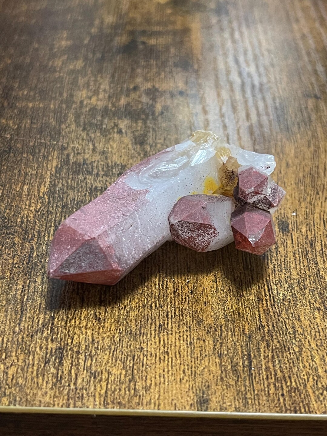 Hematite Quartz Cluster Pink Quartz Elestial Quartz Crystal Hematoid ...