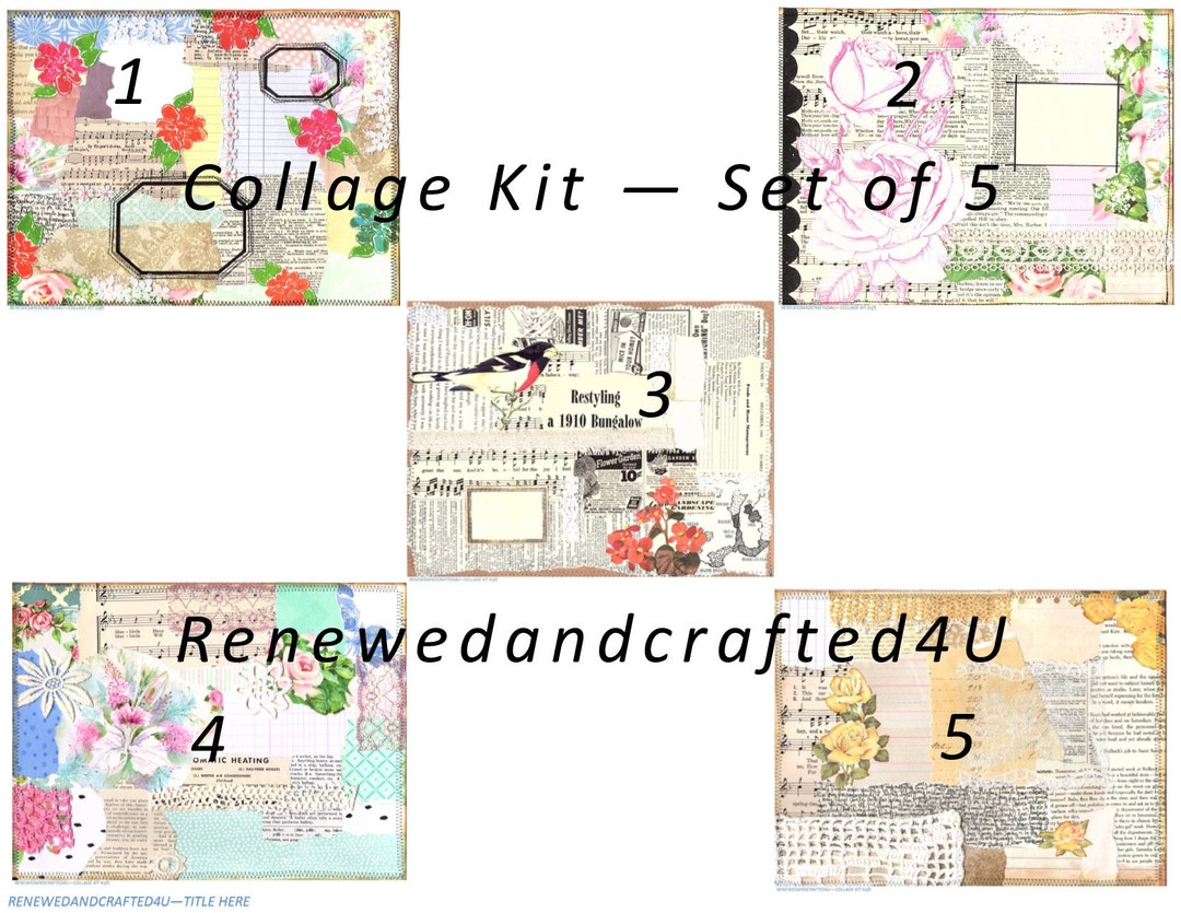 SALE Collage Kit 1 Digital Download Set of 5 - Etsy