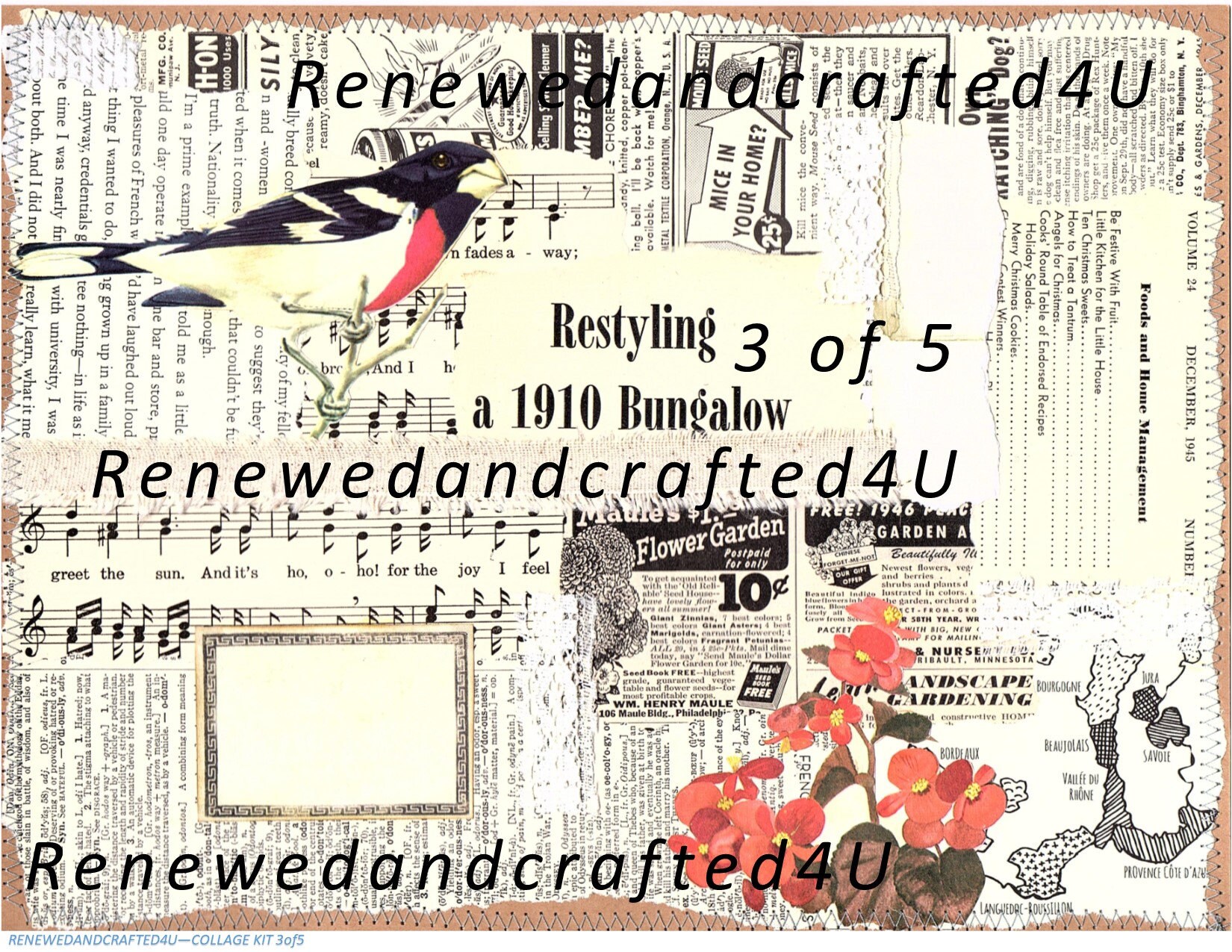 SALE Collage Kit 1 Digital Download Set of 5 - Etsy