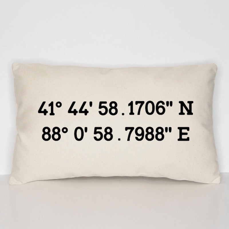 Latitude Longitude Pillow - Etsy
