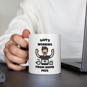 Working From Home Personalized Mug - Custom Home Office Quarantine Lock ...