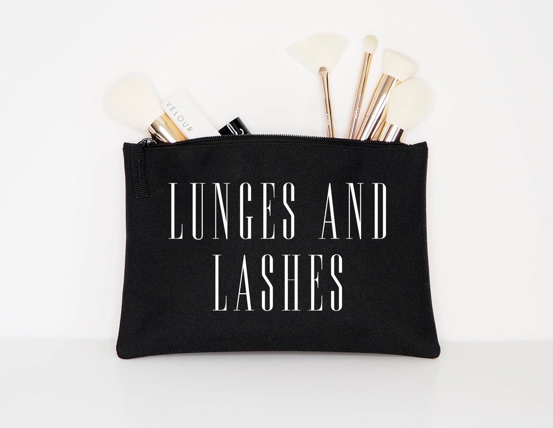 Makeup Bag - Lashes and Lunges Cosmetic Pouch - Make up Accessories ...