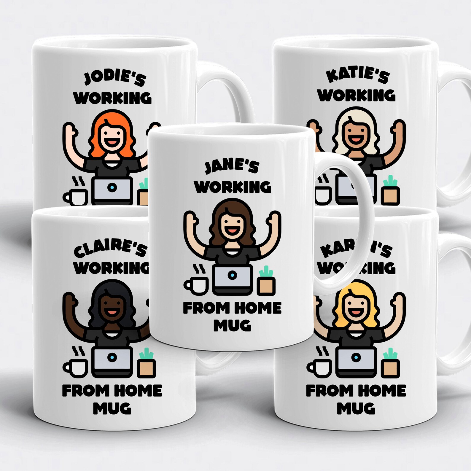 Working From Home Personalized Mug - Custom Home Office Quarantine Lock ...