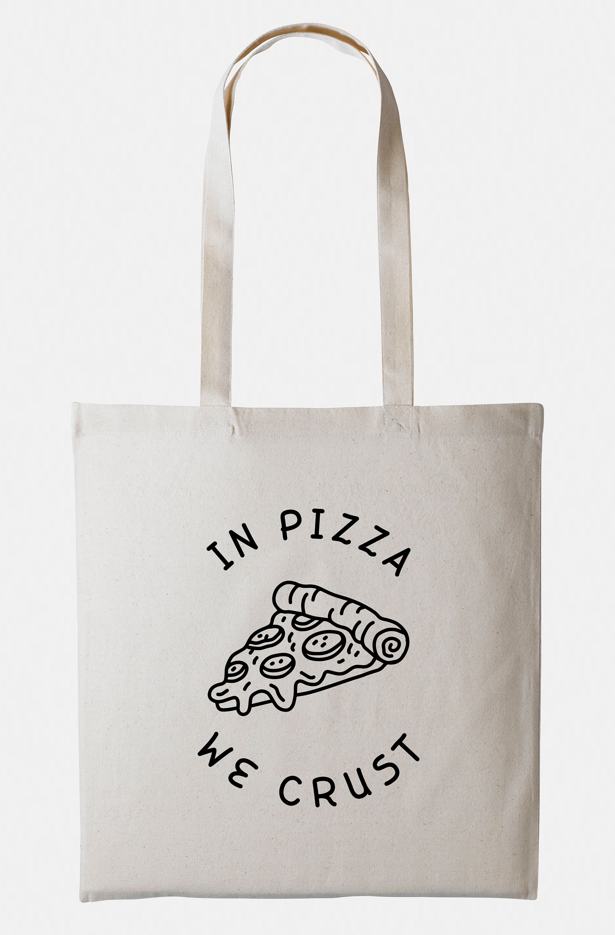 Pizza Tote Bag Shopping Bag in Pizza We Crust Vegan | Etsy