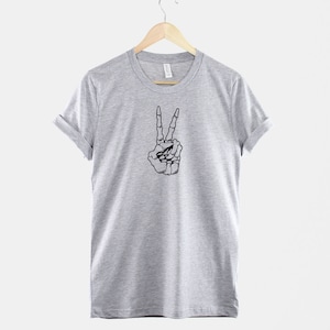 Skeleton Peace Hand Sign Tshirt Love Pastel Goth T Shirt - Etsy UK