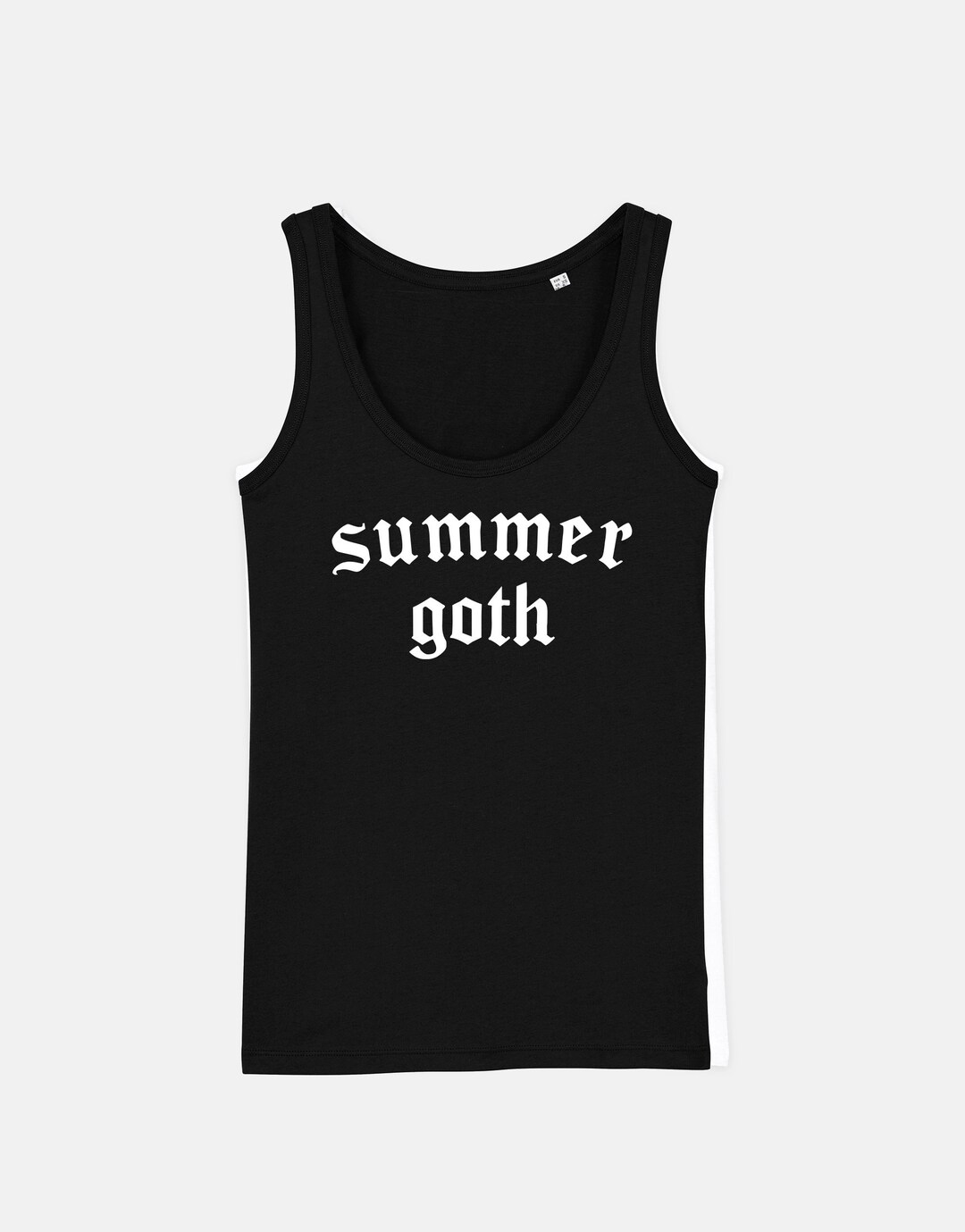 Summer Goth Tank Top: Organic Cotton Black Gothic Vest - Etsy