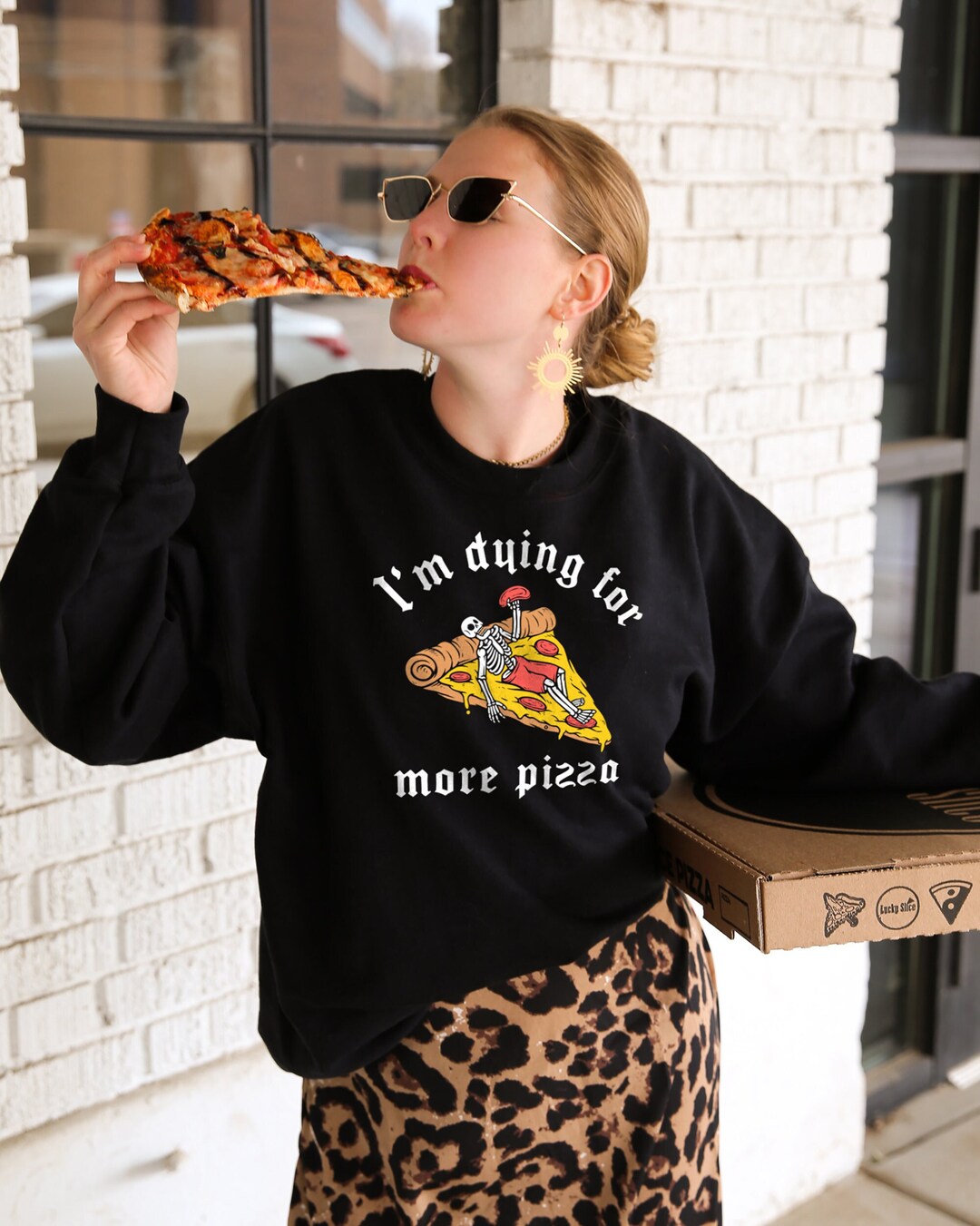 Pizza Sweatshirt I'm Dying For More Pizza Sweatshirt Food Lover ...
