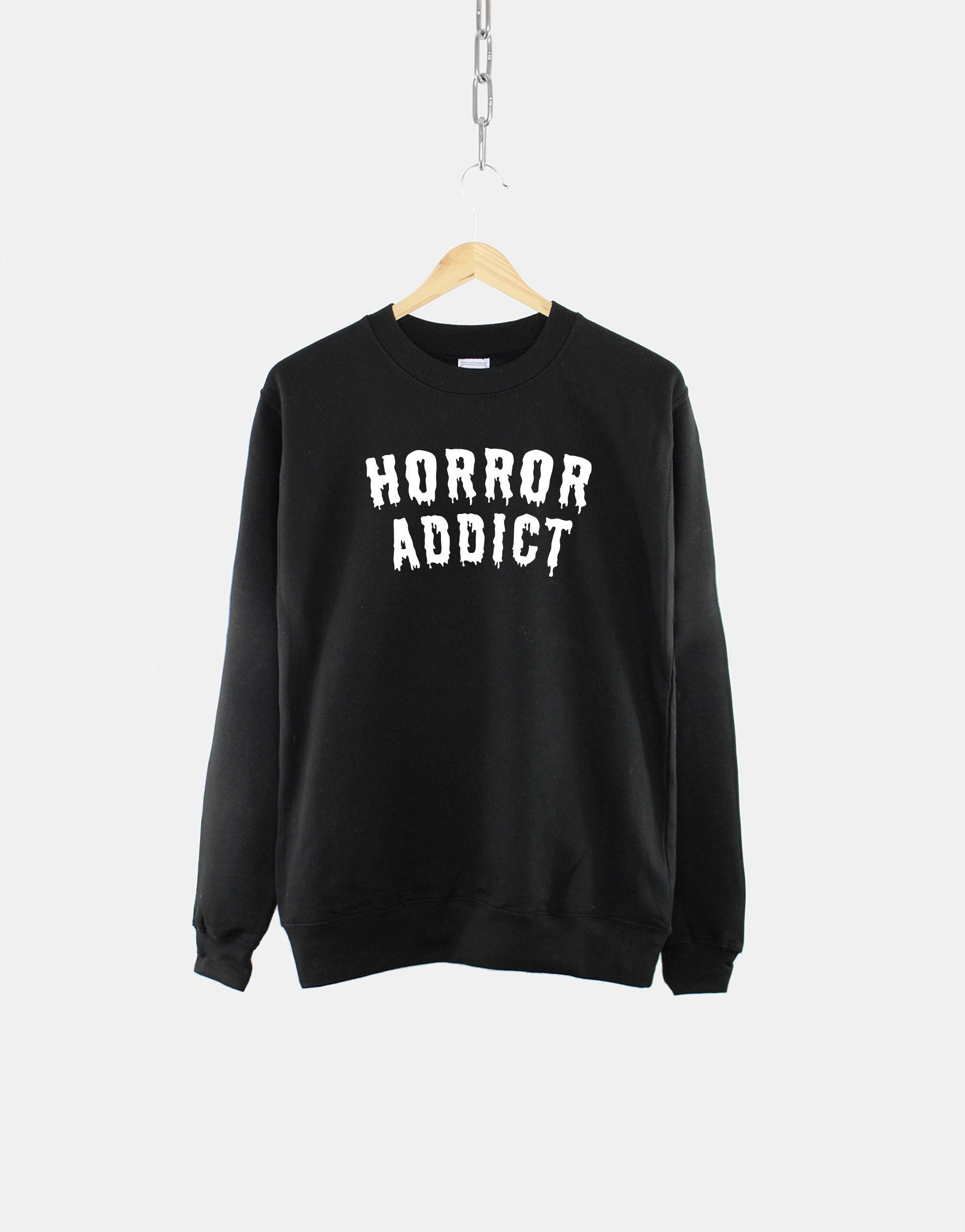 Horror Addict Goth Crew Neck Sweatshirt - Halloween Sweater - Etsy
